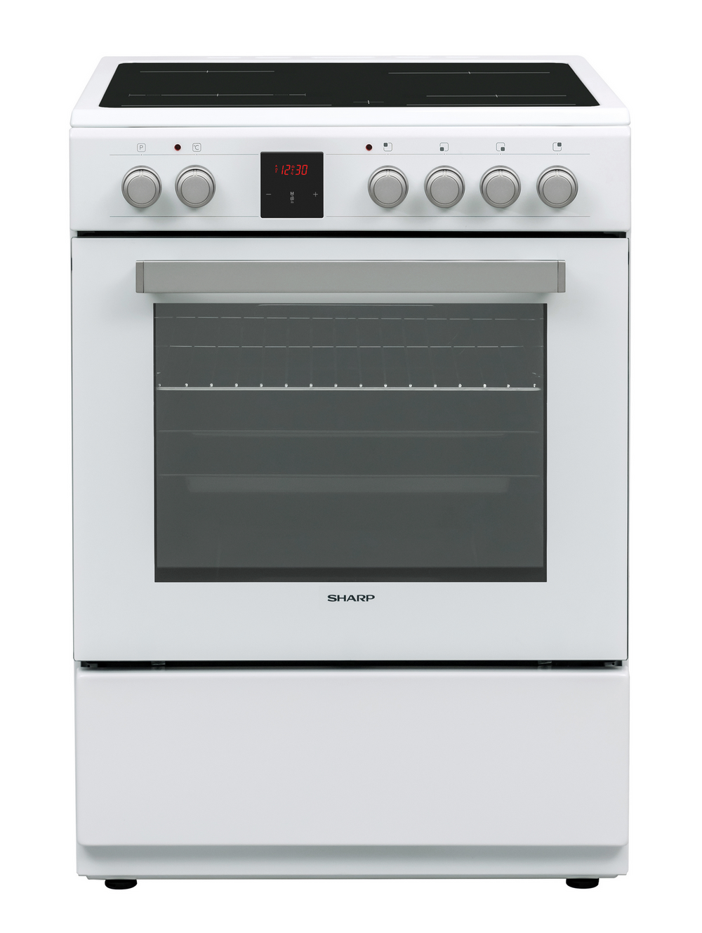 Sharp KF-76VDD19W-DE 60x60cm Freestanding Vitroceramic Single Oven, Wh