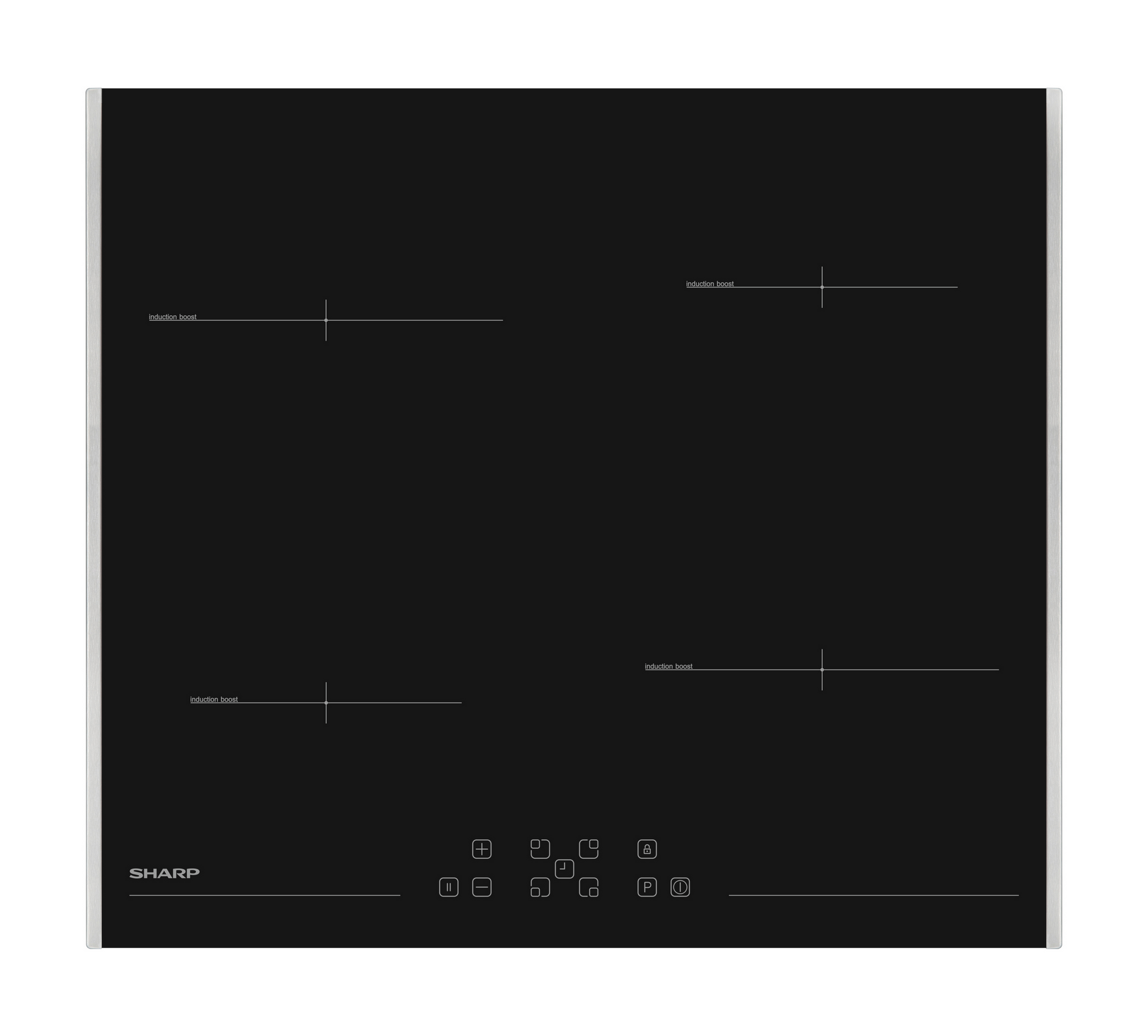 Sharp KH-6I37FT0K-EU Built-In 60cm Induction Hob, Toggle Touch Control